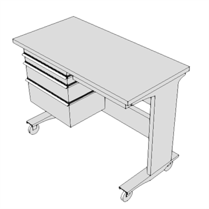 BIM objects - Free download! E0042 - Workcenter, Computer, Free ...