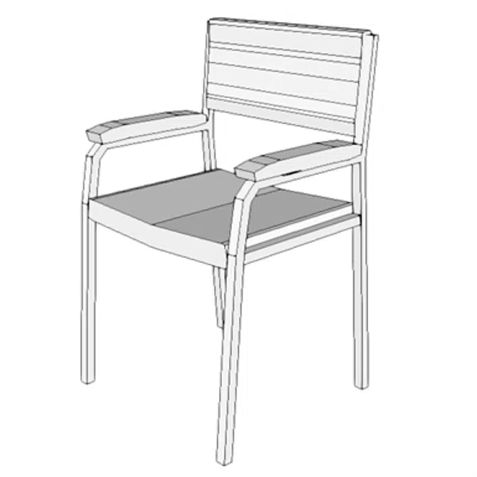 BIM objects - Free download! F0205 - Chair, Side With Arms | BIMobject