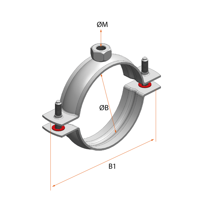BIM objects - Free download! DN5L Insulation Support Clamp with or ...