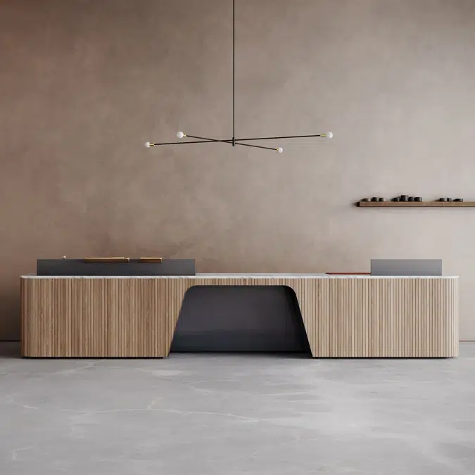 BIM objects - Free download! Join Desk Wood Configuration 1 | BIMobject