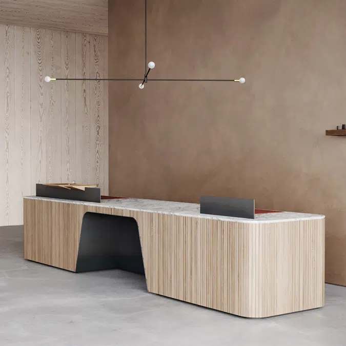 BIM objects - Free download! Join Desk Wood Configuration 2 | BIMobject