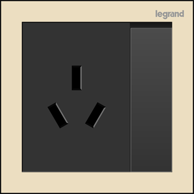 BIM objects - Free download! 16A 3P Chinese Socket Switched, K9R/15 ...