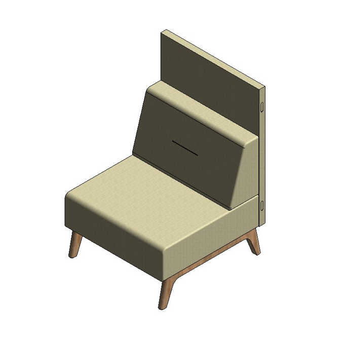 BIM objects - Free download! Rockworth Sofas HAF 1 Seat with Mid Back Panel | BIMobject