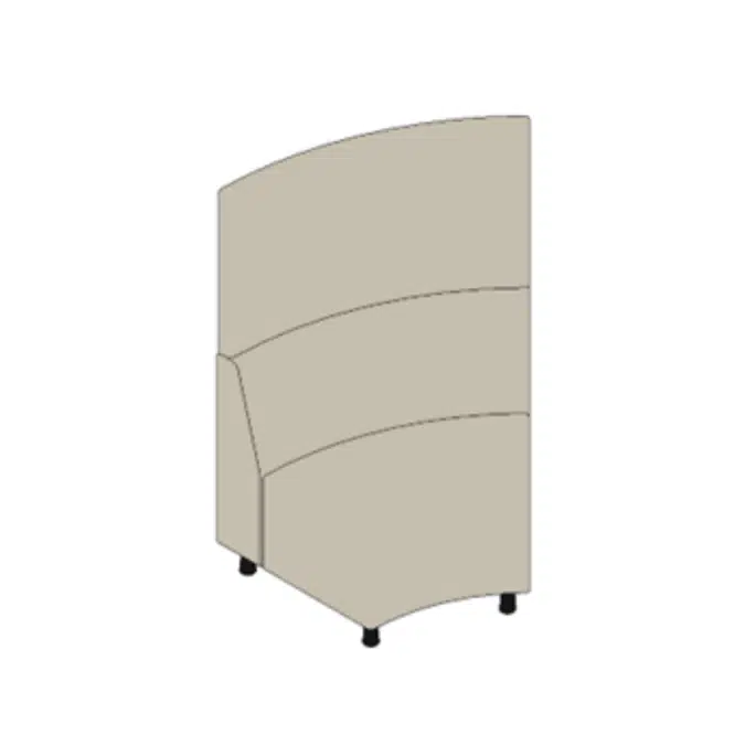 BIM object - 無料でダウンロードができます。 Rockworth Valo Curved Seat with Back and ...