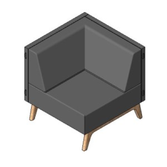 BIM objects - Free download! Rockworth Sofas HAF Corner Seats with Back | BIMobject