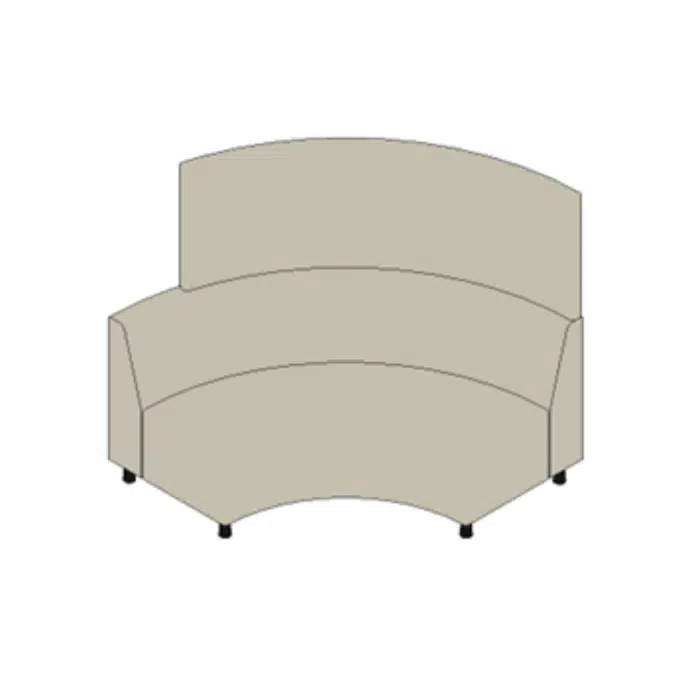 BIM objects - Free download! Rockworth Valo Curved Seat with Back and Indented Panel | BIMobject