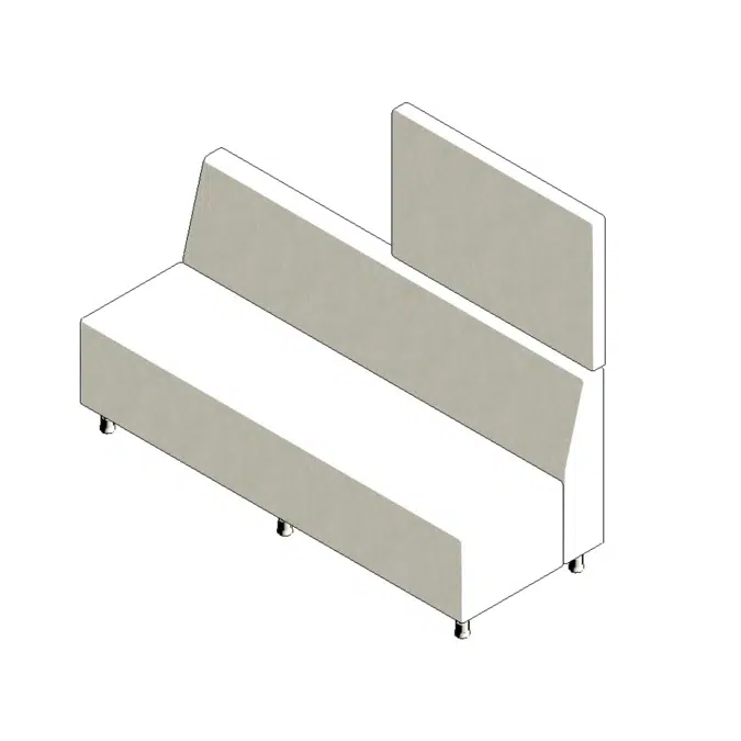 BIM objects - Free download! Rockworth Valo Straight Seat with Back and Indental Panel | BIMobject