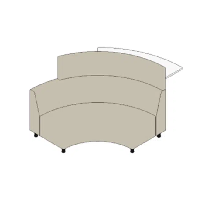 Objetos BIM - ¡Descarga gratis! Rockworth Valo Curved seat with indented mid panel and table ...