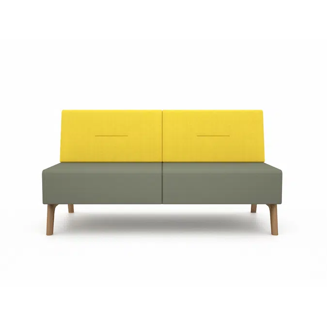 BIM objects - Free download! Rockworth Haf 2 Seat with Back | BIMobject