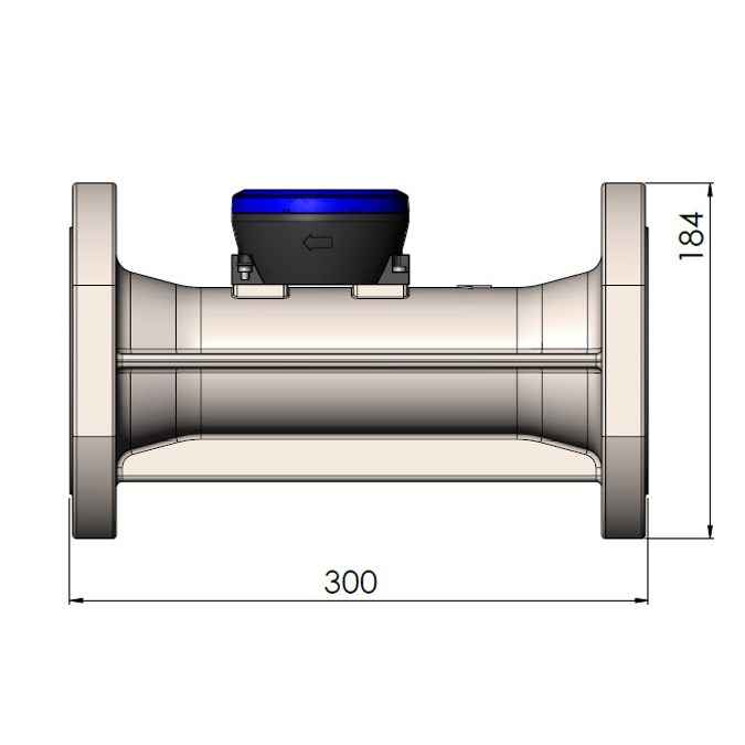 BIM objects - Free download! flowIQ®3100, Q3=63 m³/h, DN80x300 mm, Q3 ...