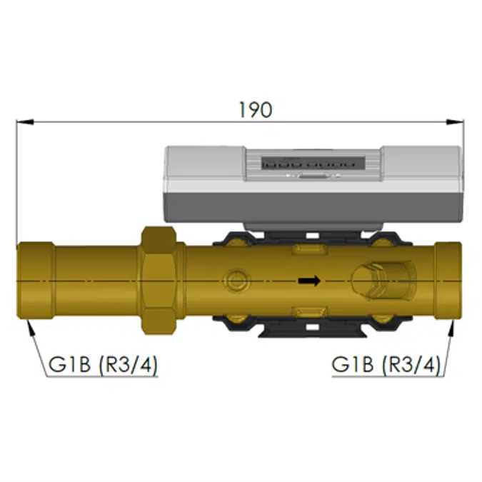 BIM objects - Free download! Z_MULTICAL® 302, qp 2.5 m³/h, G1B (R¾) x ...