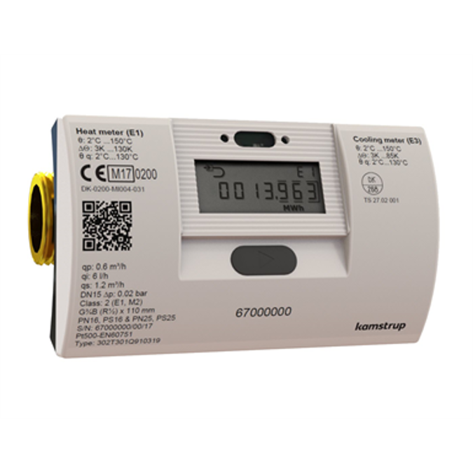 BIM objects - Free download! Z_MULTICAL® 302, qp 2.5 m³/h, G1B (R¾) x ...