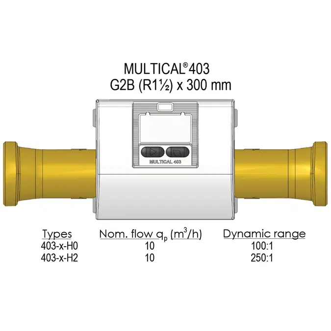 BIM objects - Free download! MULTICAL® 403, qp 10 m³/h, G2B (R1½) x 300 ...