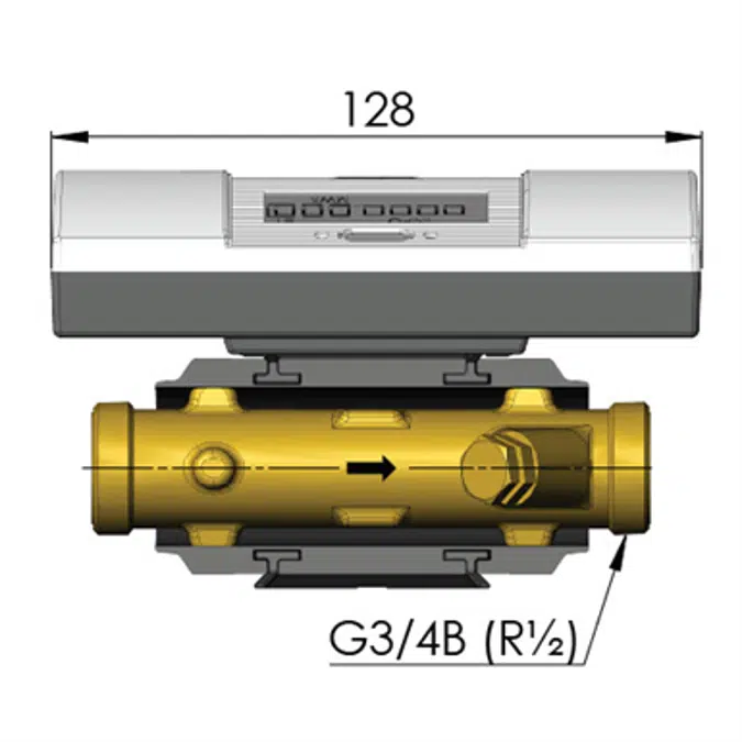 Objetos BIM - ¡Descarga gratis! MULTICAL® 302, qp 1.5 m³/h, G¾B (R½) x ...