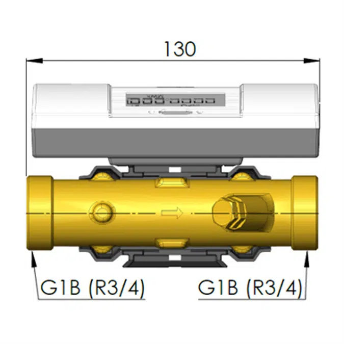 Objetos BIM - ¡Descarga gratis! MULTICAL® 302, qp 1.5 m³/h, G1B (R¾) x ...