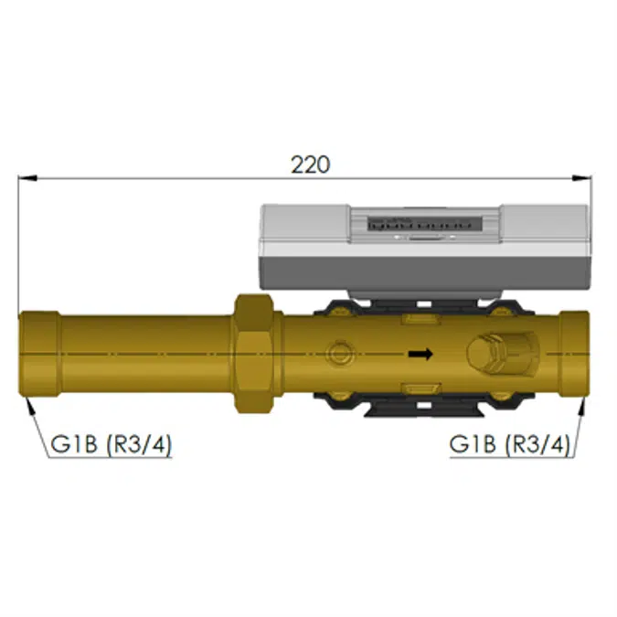 Objetos BIM - ¡Descarga gratis! MULTICAL® 302, qp 1.5 m³/h, G1B (R¾) x ...