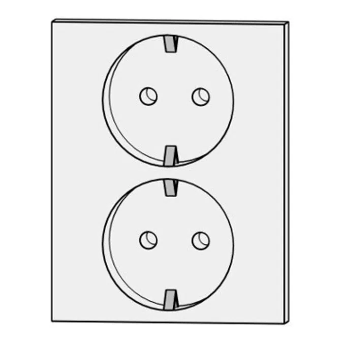 BIM objects - Free download! Electrical Socket - double | BIMobject