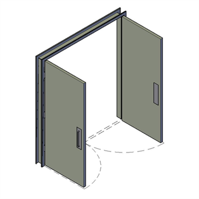 BIM objects - Free download! MMI Pair Door with Single Rabbet Frame ...