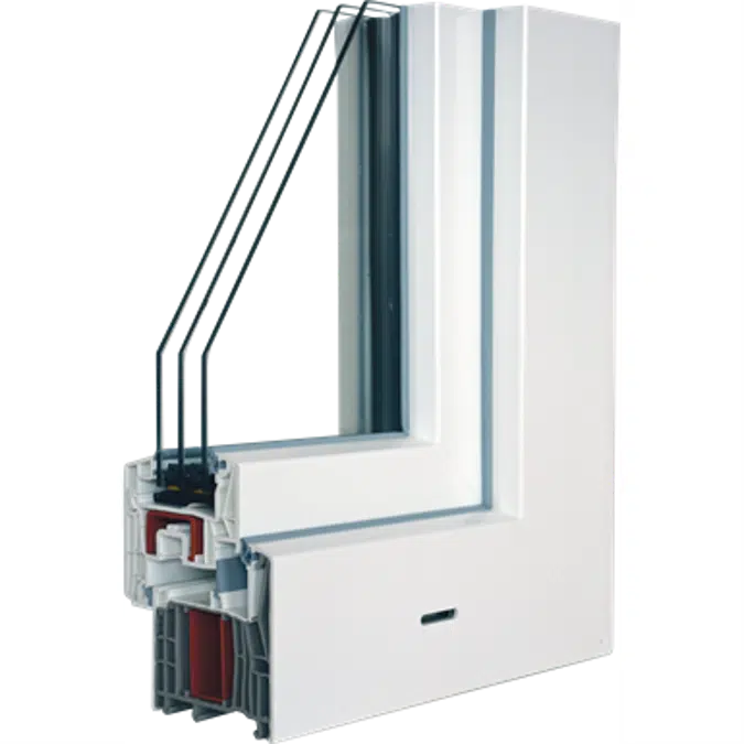 BIM objects - Free download! PVC window with 1 leaf and superimposed ...
