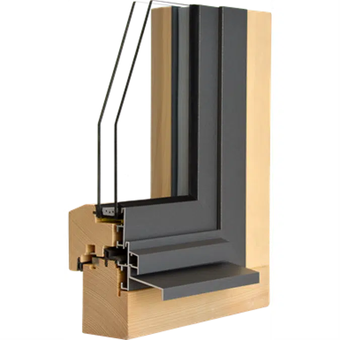 BIM objects - Free download! Wooden-aluminium window 1 leaf | BIMobject