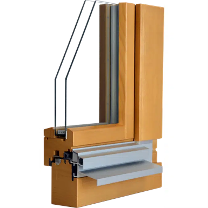 BIM objects - Free download! Wooden window with 1 leaf and superimposed ...