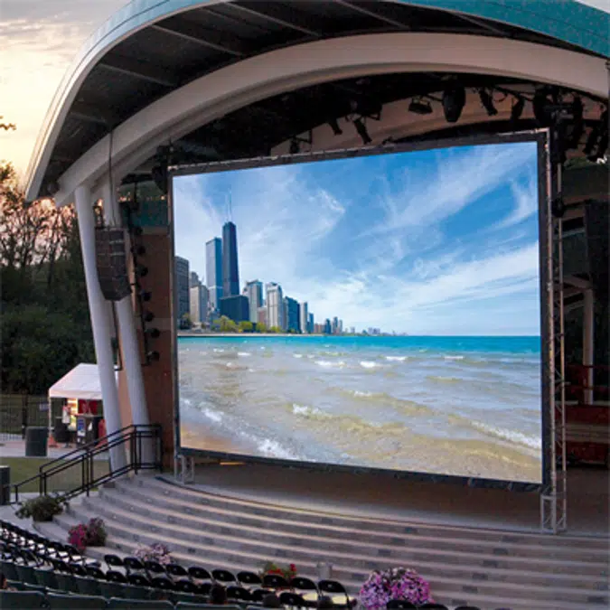 BIM objects - Free download! Lace & Grommet Fixed Projection Screen ...