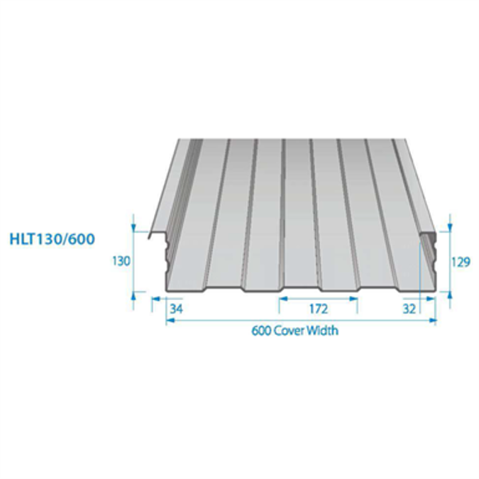 BIM object - ดาวน์โหลดฟรี! RoofDek HLT130/600 - Structural Liner Tray ...