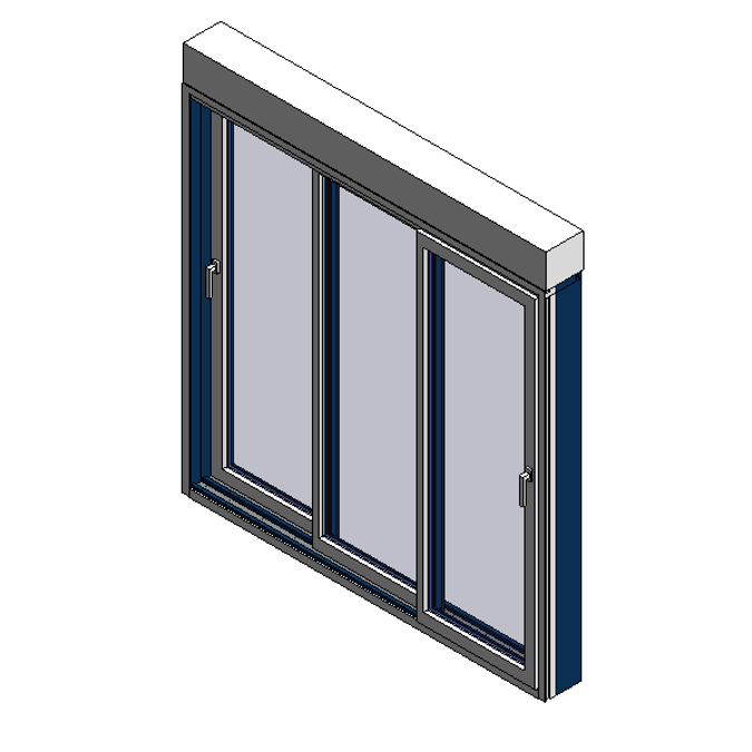 BIM objects - Free download! Sliding windows 3 rails 3 leaves | BIMobject