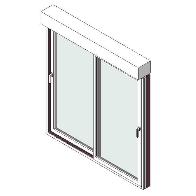 BIM objects - Free download! Sliding windows 2 rails 2 leaves | BIMobject