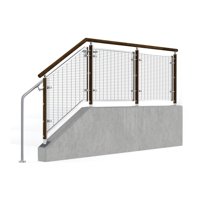 BIM objects - Free download! FIN Stainless Steel Wire Mesh Railing ...