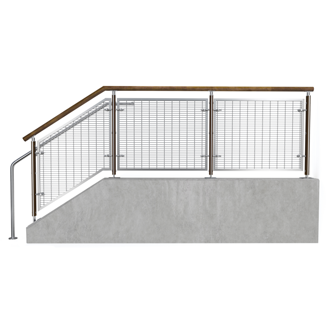 BIM objects - Free download! FIN Stainless Steel Wire Mesh Railing ...