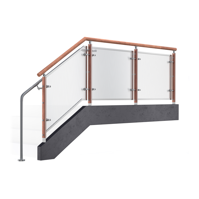 BIM objects - Free download! FIN Stainless Steel Perf Metal Railing ...
