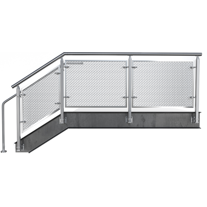 BIM objects - Free download! CUBE Stainless Steel Wire Mesh Railing ...