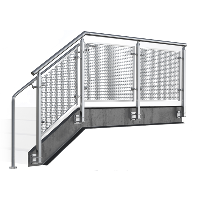 BIM objects - Free download! CUBE Stainless Steel Wire Mesh Railing ...