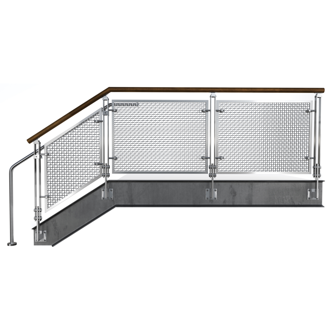 BIM objects - Free download! BLADE Stainless Steel Wire Mesh Railing ...