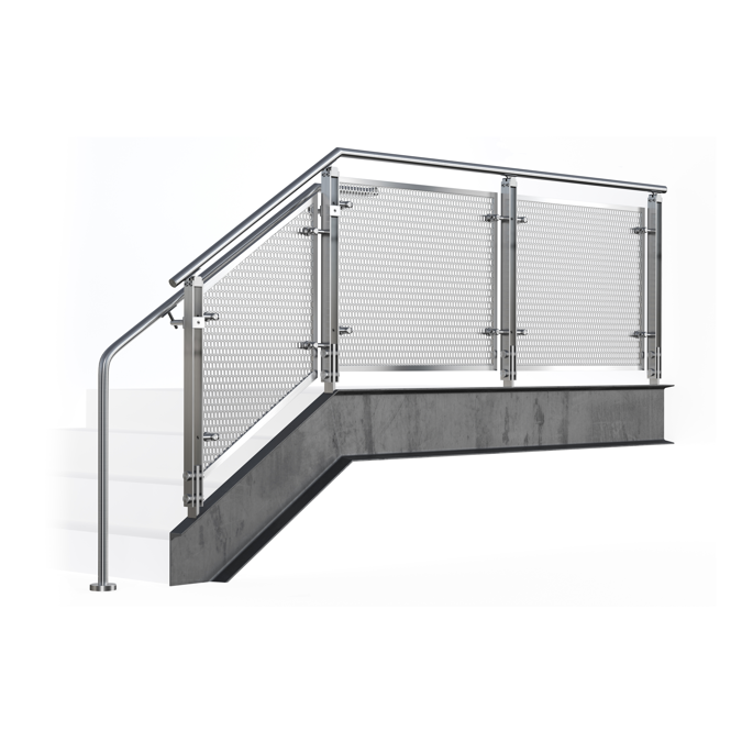 BIM objects - Free download! BLADE Stainless Steel Perf Metal Railing ...