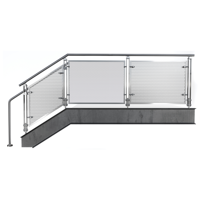 BIM objects - Free download! BLADE Stainless Steel Perf Metal Railing ...