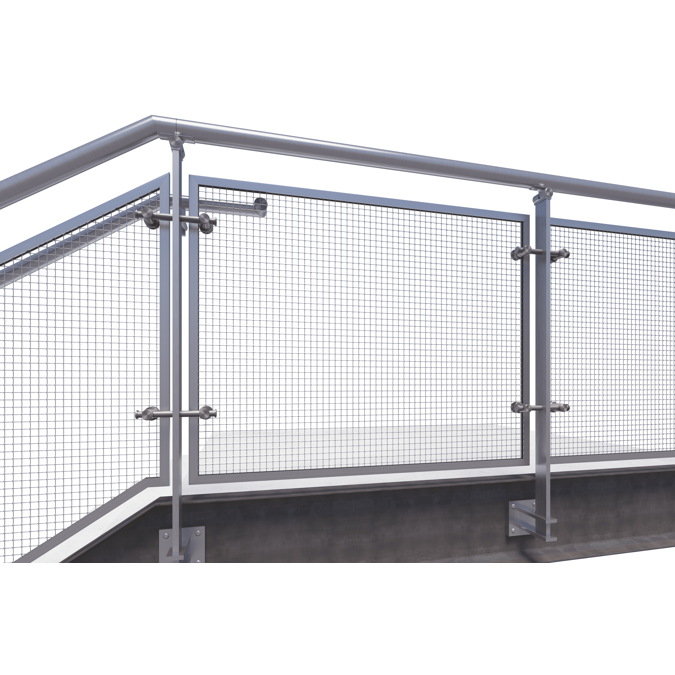 BIM objects - Free download! BEACON Stainless Steel Wire Mesh Railing ...