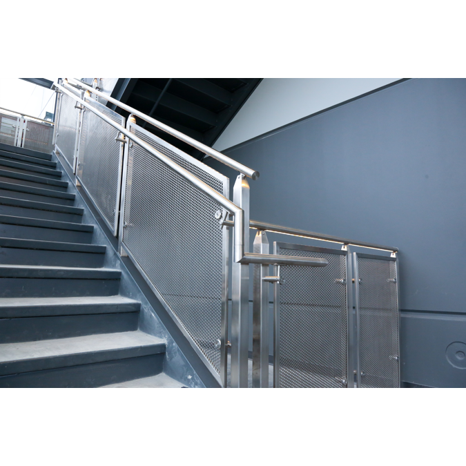 BIM objects - Free download! CUBE Stainless Steel Perf Metal Railing ...