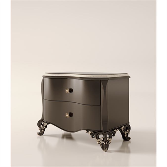 BIM objects - Free download! 2 drawers nightstand without friezes ...