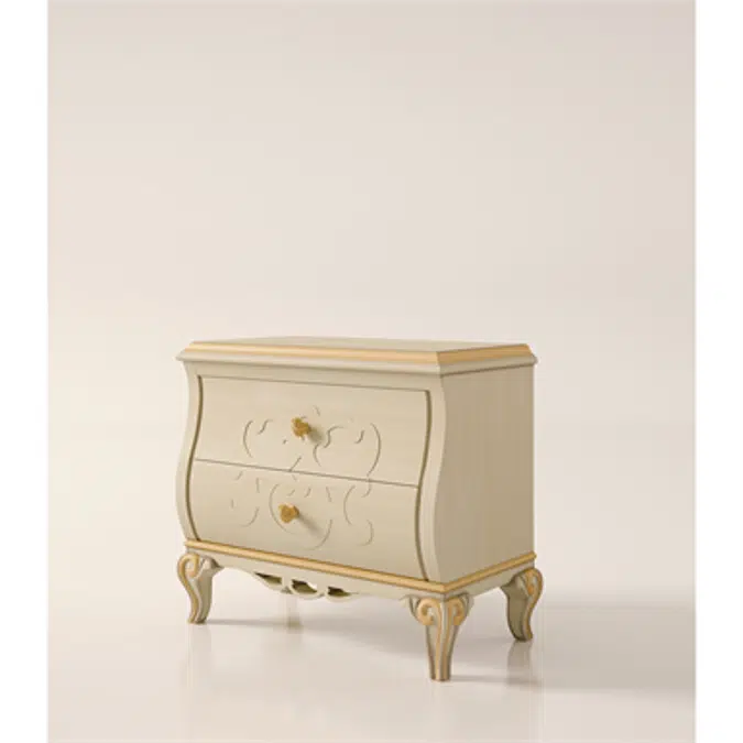 BIM objects - Free download! 2 drawers nightstand with relief | BIMobject
