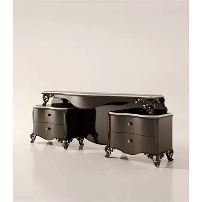 BIM objects - Free download! 5 drawers dressing table without friezes ...