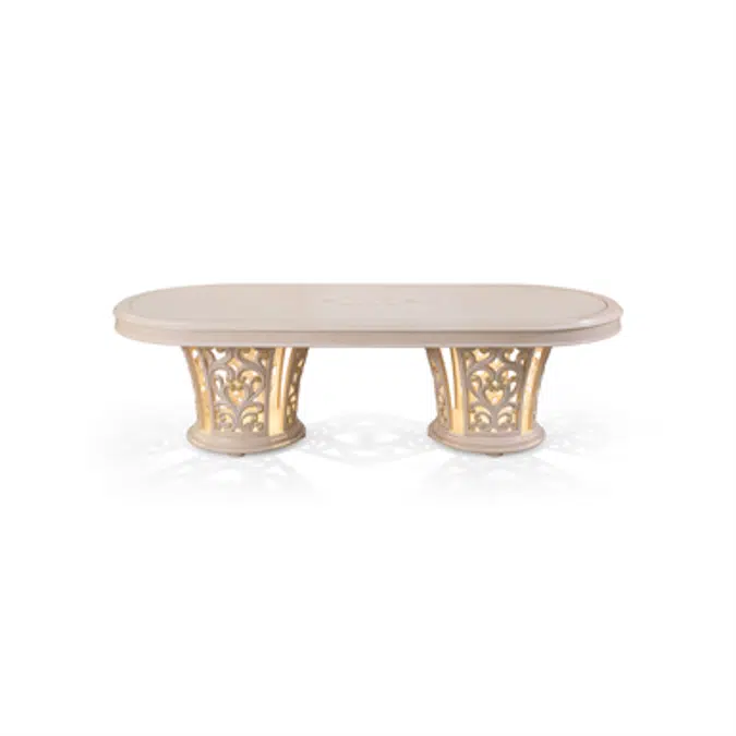BIM objects - Free download! Oval fixed table engraved | BIMobject