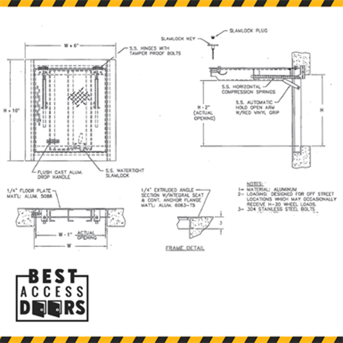 BIM objects - Free download! H20 Loading Floor Hatch (BA-FD-H20 ...