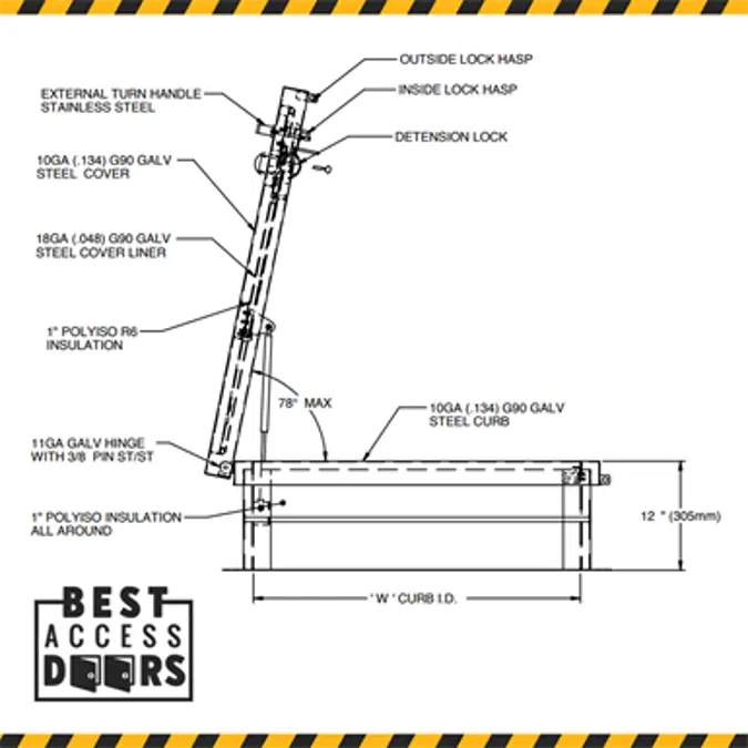 BIM objects - Free download! Security Roof Hatch (BA-SRH) | BIMobject