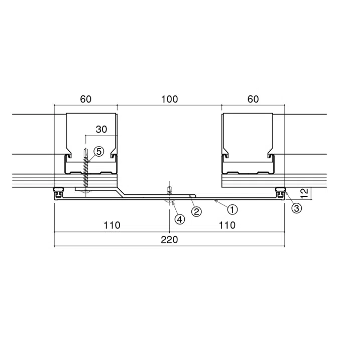 BIM object - 無料でダウンロードができます。 Exp.J.C. ビルジョン 100-IE/アルミ 内壁と内壁・天井と天井タイプ クリアランス100mm | BIMobject