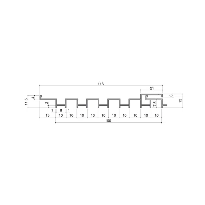 BIM objects - Free download! 形材スパンドレル RA-43/13mmタイプ | BIMobject
