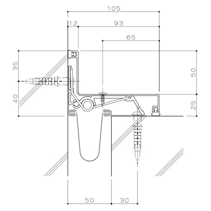 BIM objects - Free download! Exp.J.C. ビルジョン 50-ECE/アルミ 外壁コーナータイプ クリアランス50mm | BIMobject