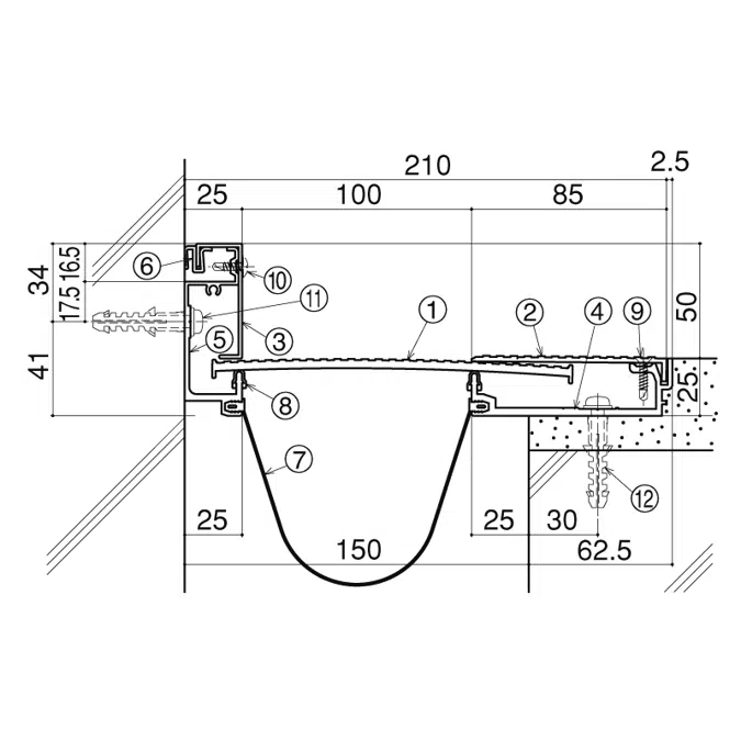 CAD- und BIM-Objekte - Fugensysteme - Exp.J.C. ビルジョン 150-FCX アルミ 床と内壁 ...