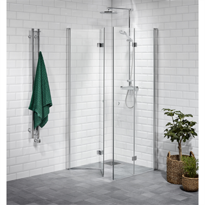 BIM objects - Free download! Lusso Shower walls, straight folding doors ...